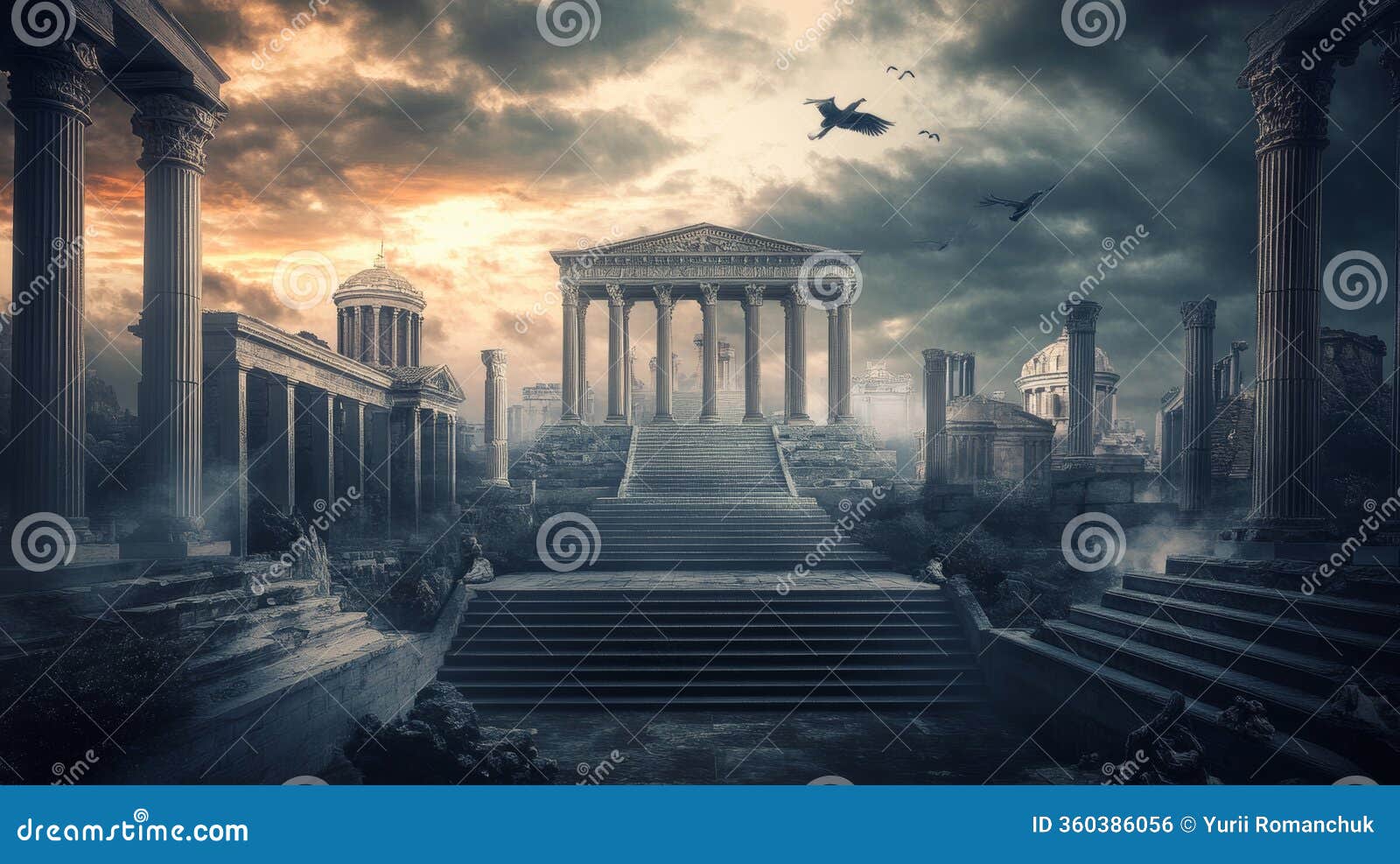 Mesmerizing Image of an Ancient Roman Temple Featuring Intricate ...