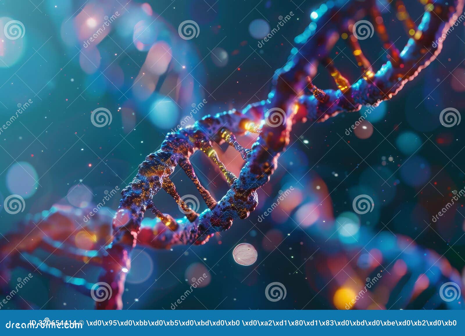 Mesmerizing Image of a DNA Strand Radiating with Sparkling Light ...