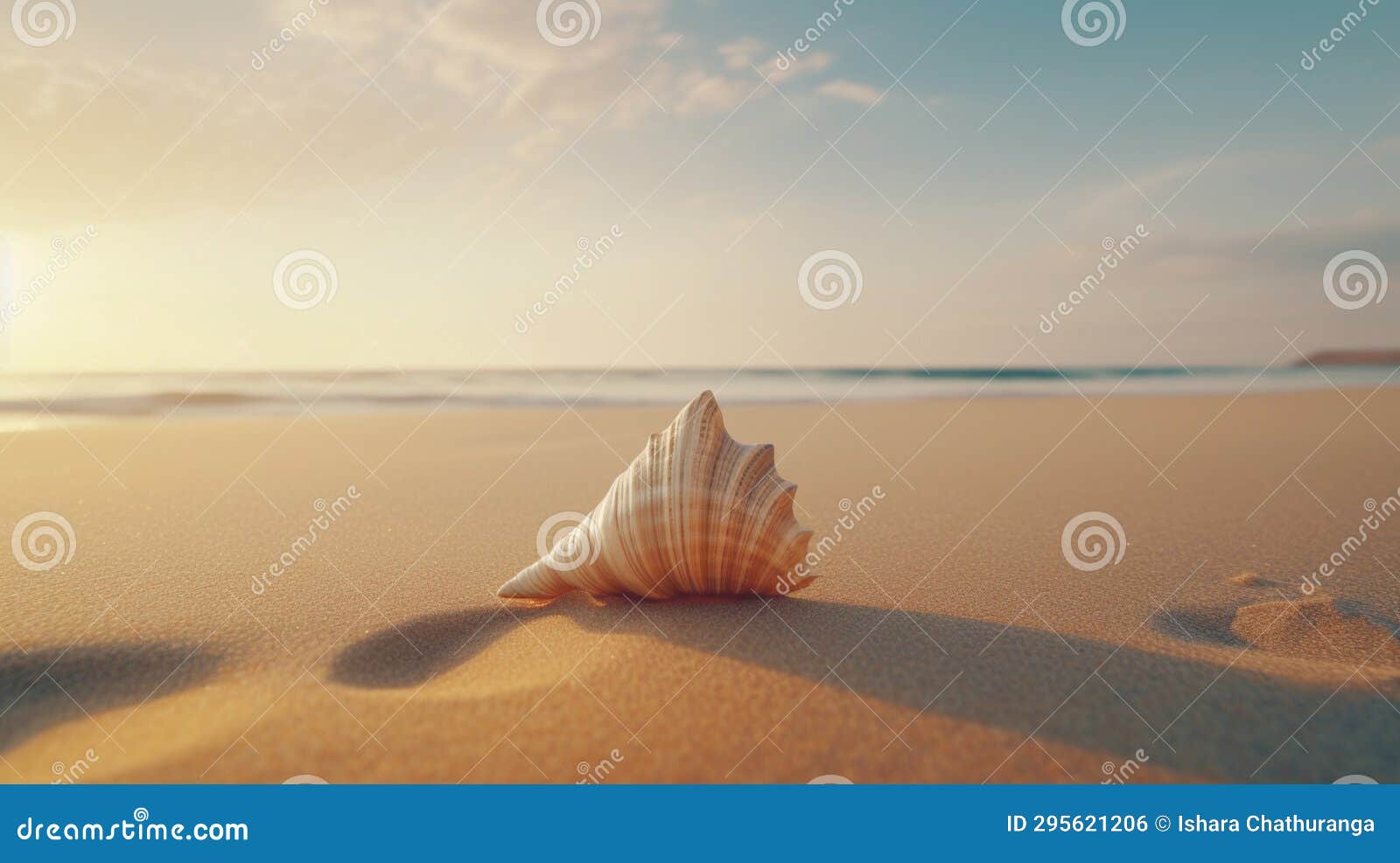 Minimalist Seashell on Sandy Beach, Beautiful Seashell on Beach. Stock ...