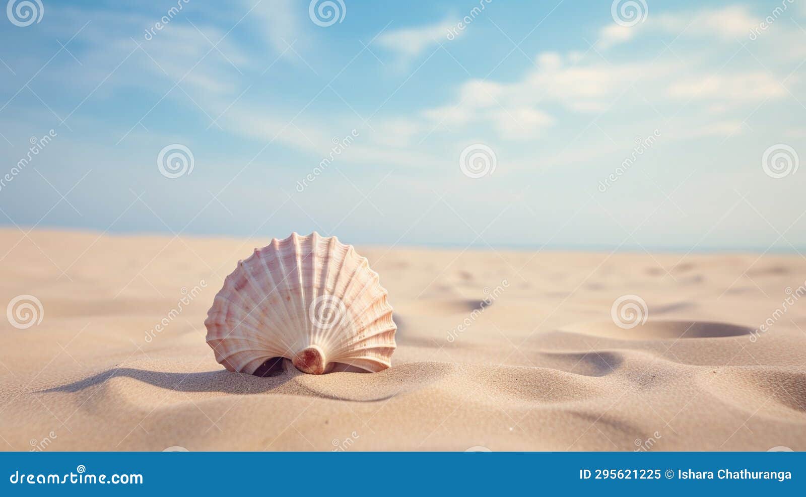 Minimalist Seashell on Sandy Beach, Beautiful Seashell on Beach. Stock ...