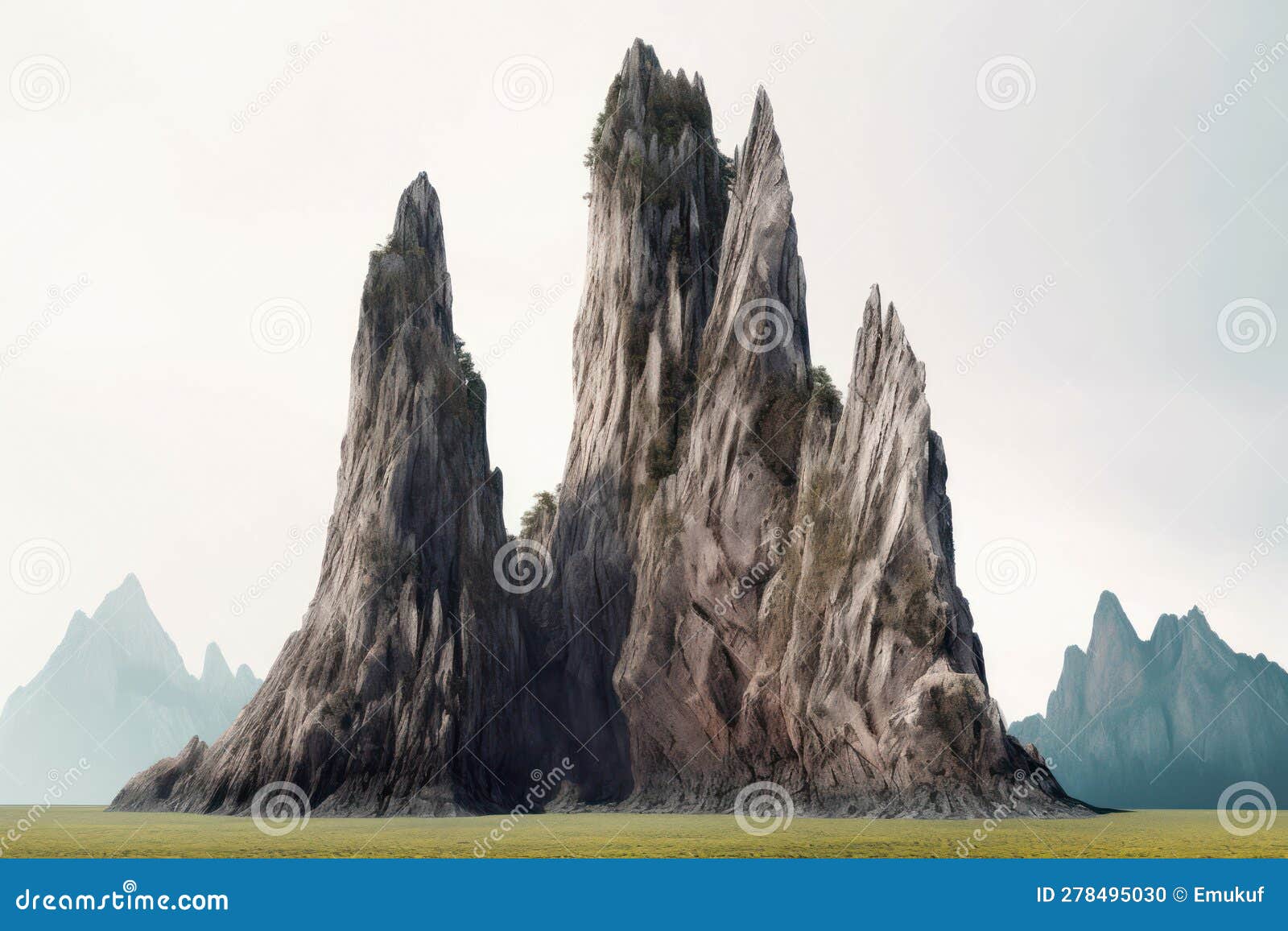 Mesmerizing Image Jagged Rock on Empty Field Generative Ai Stock ...