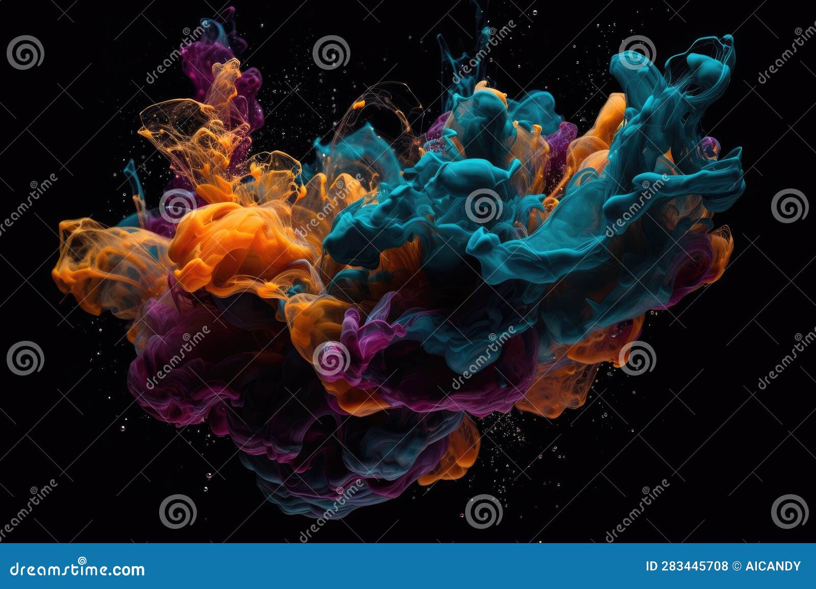 Mesmerizing Image Of Liquid Ink Splashing In Mid-air With Beautiful ...