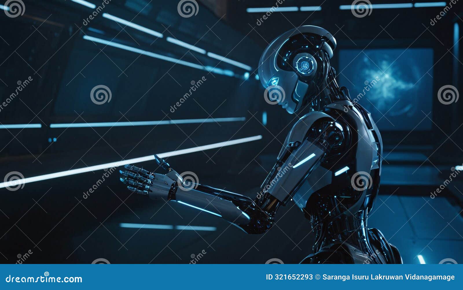 The Cybernetic Nexus: an Autonomous AI Interface Stock Illustration ...