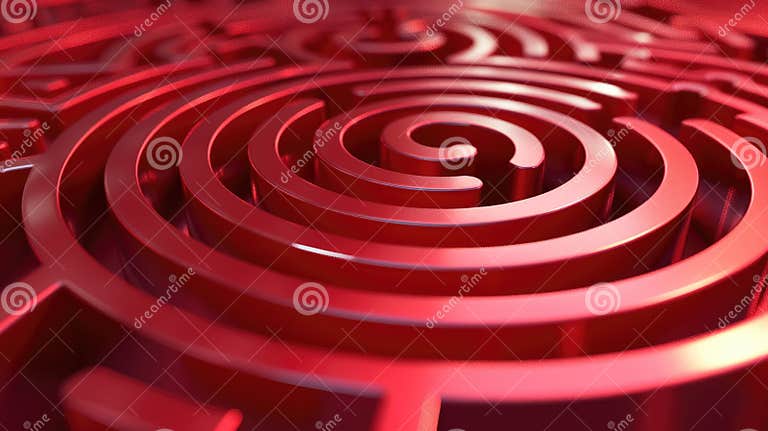 Mesmerizing Image of a Red Maze Featuring a Central Circle, an ...