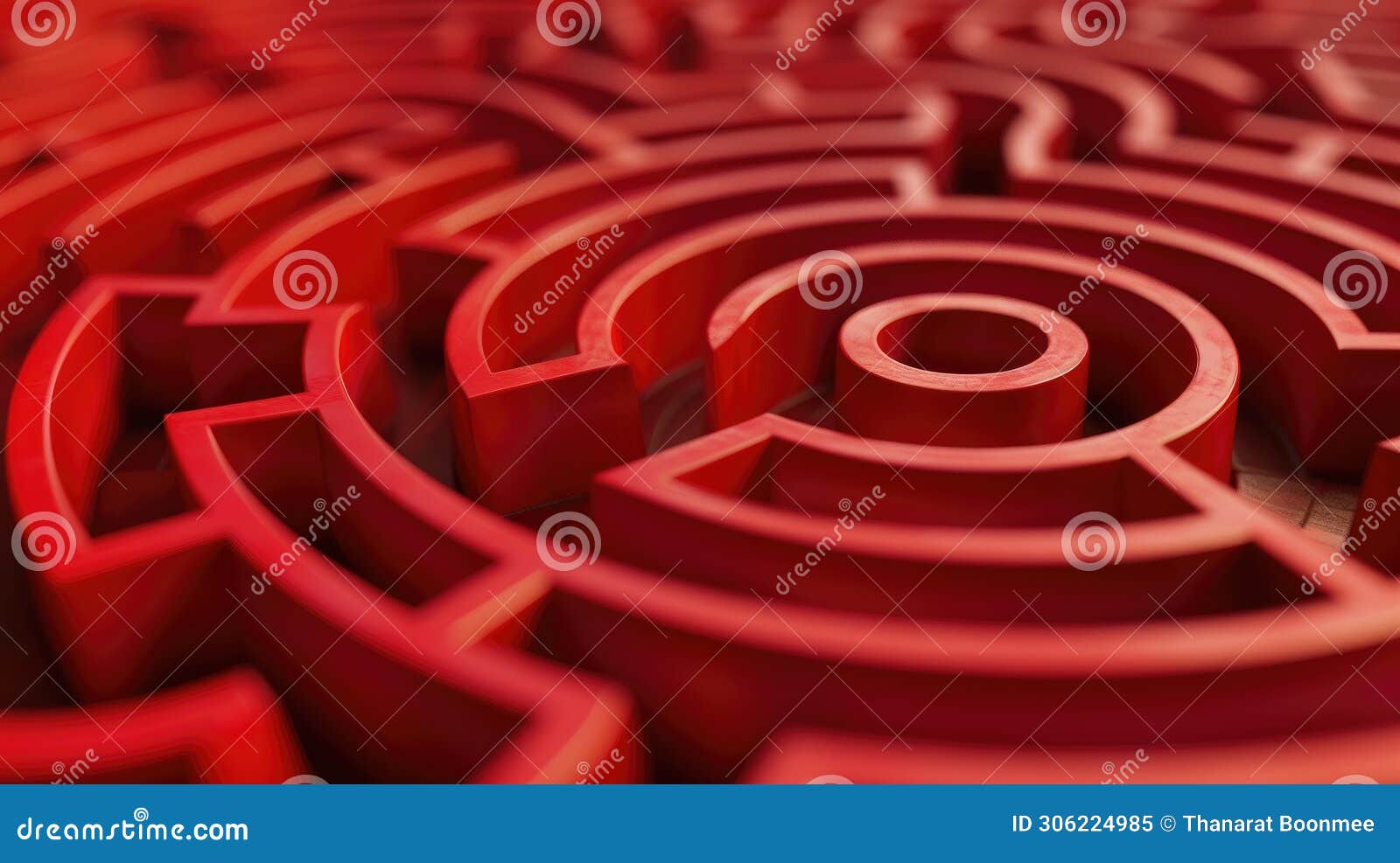 Mesmerizing Image of a Red Maze Featuring a Central Circle, an ...