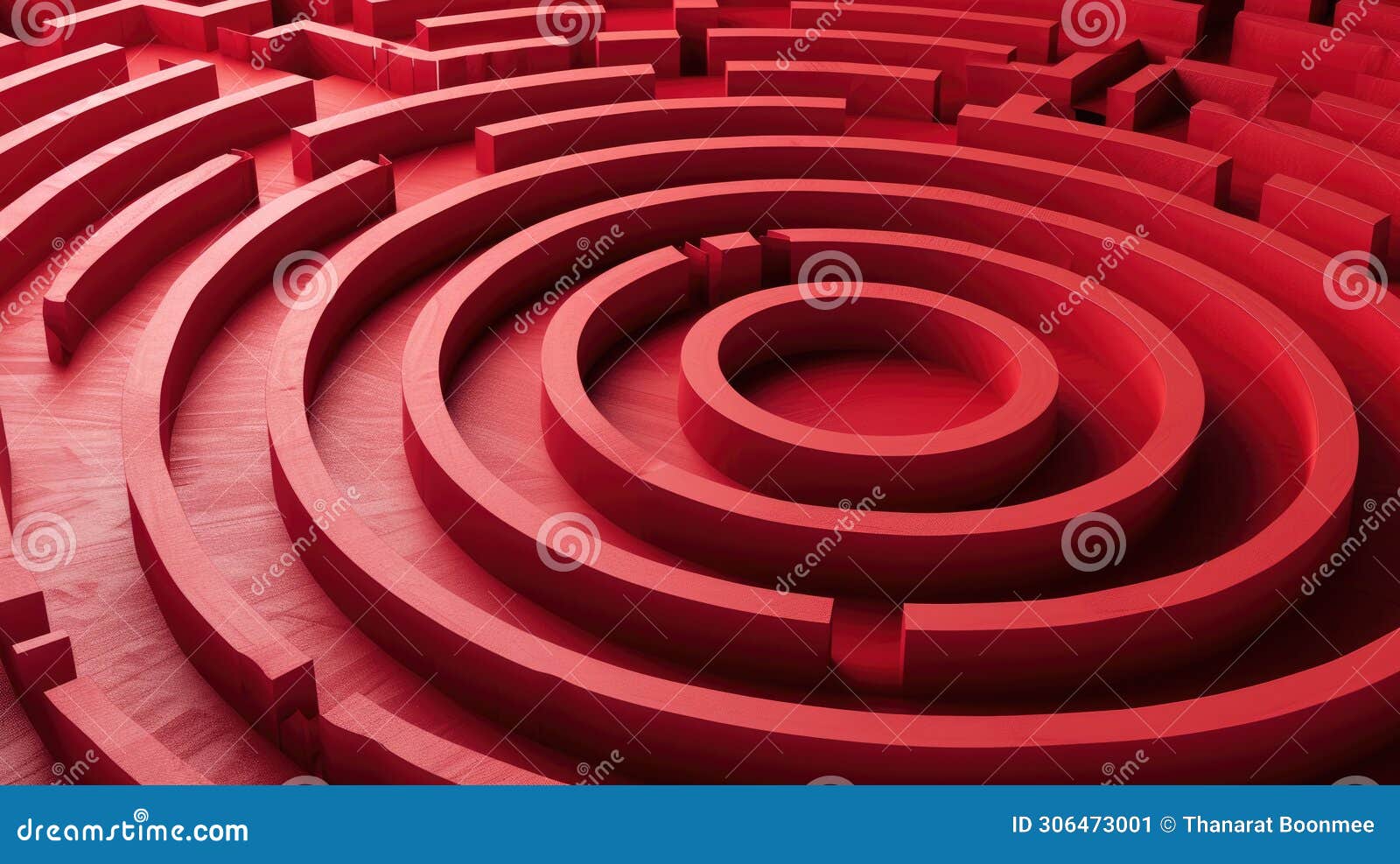 Mesmerizing Image of a Red Maze Featuring a Central Circle, an ...