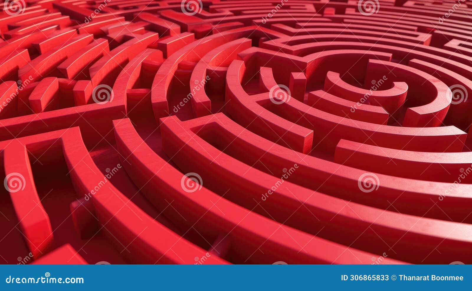 Mesmerizing Image of a Red Maze Featuring a Central Circle, an ...