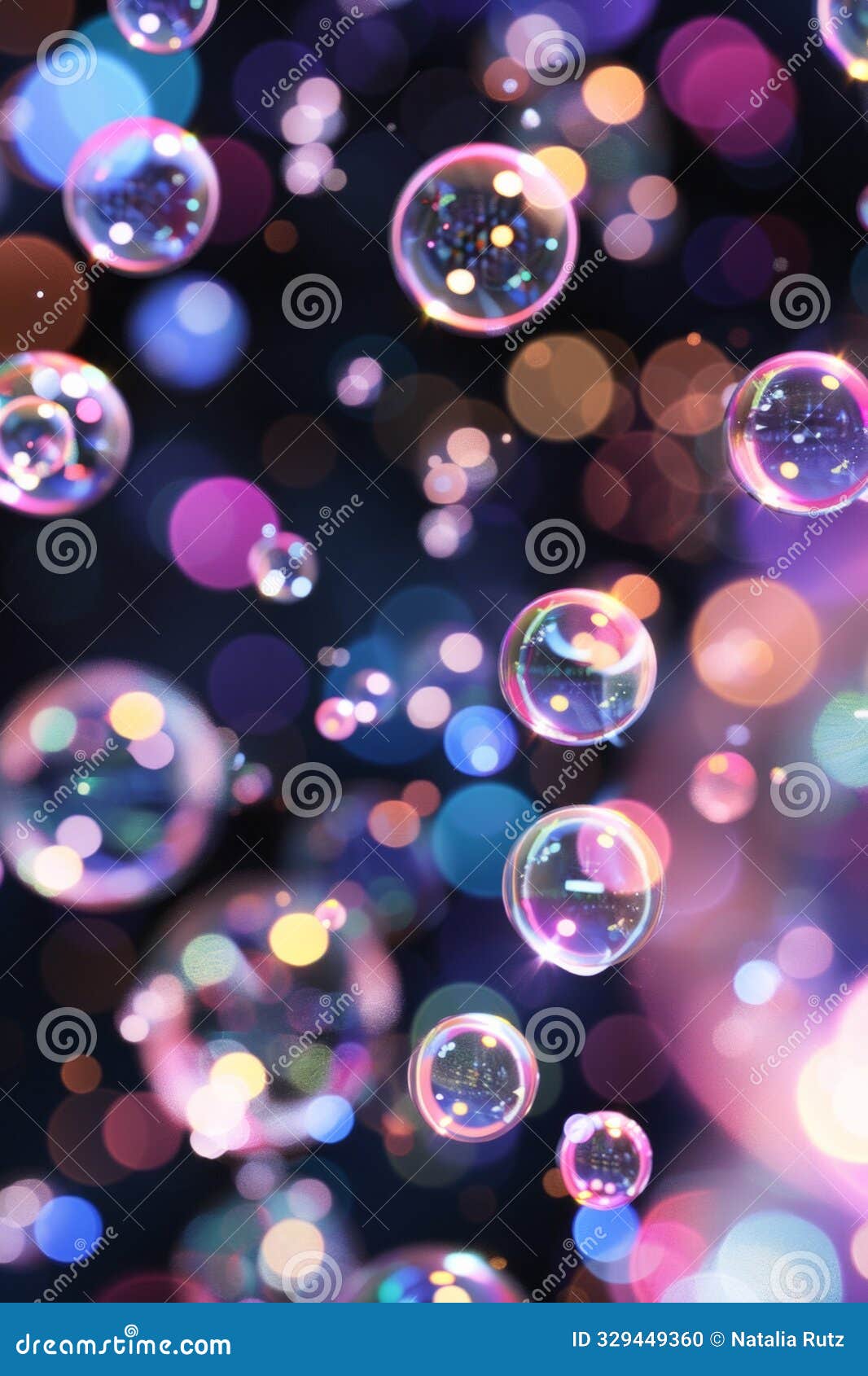 A Mesmerizing Image of Translucent Bubbles Floating Against a Dark ...