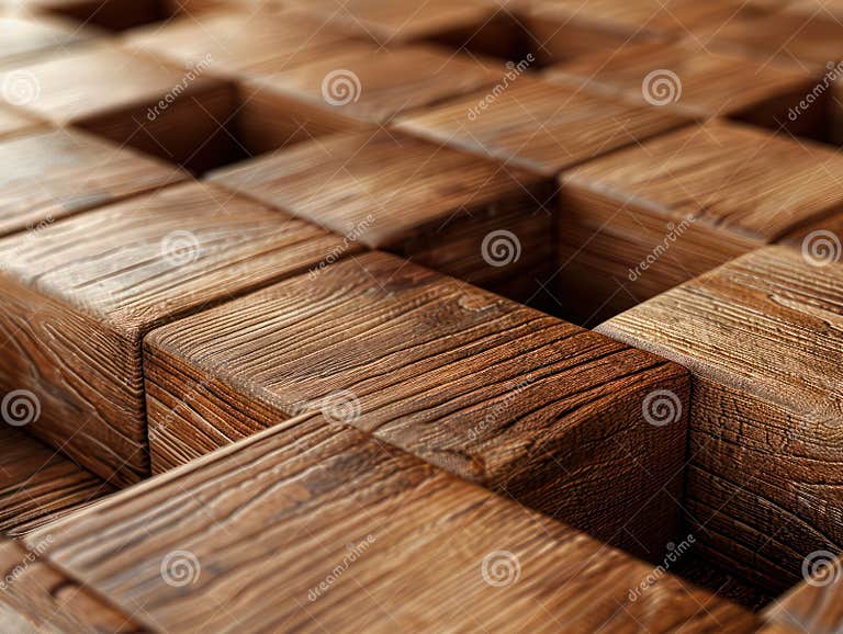 Wooden Blocks Interlocking, Creating a Pattern of Support and ...