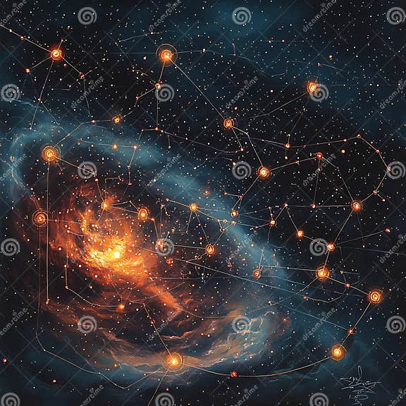 Mesmerizing Interstellar Navigation Chart Showcasing Luminous Nebula ...