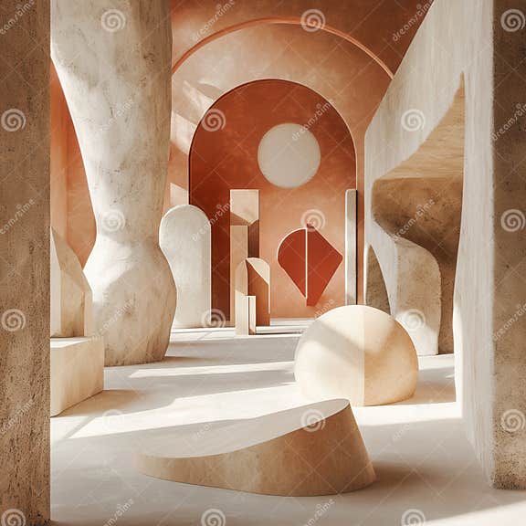 A Mesmerizing Journey through an Abstract Architectural Space Stock ...