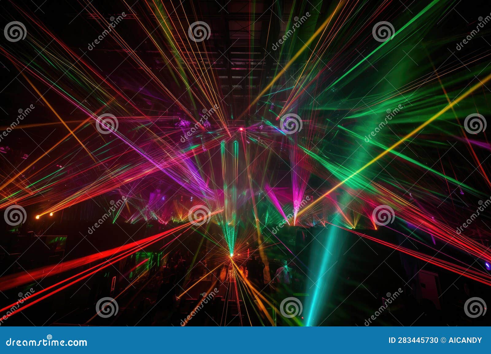 Mesmerizing Laser Light Show with Colorful Beams Slicing through the ...