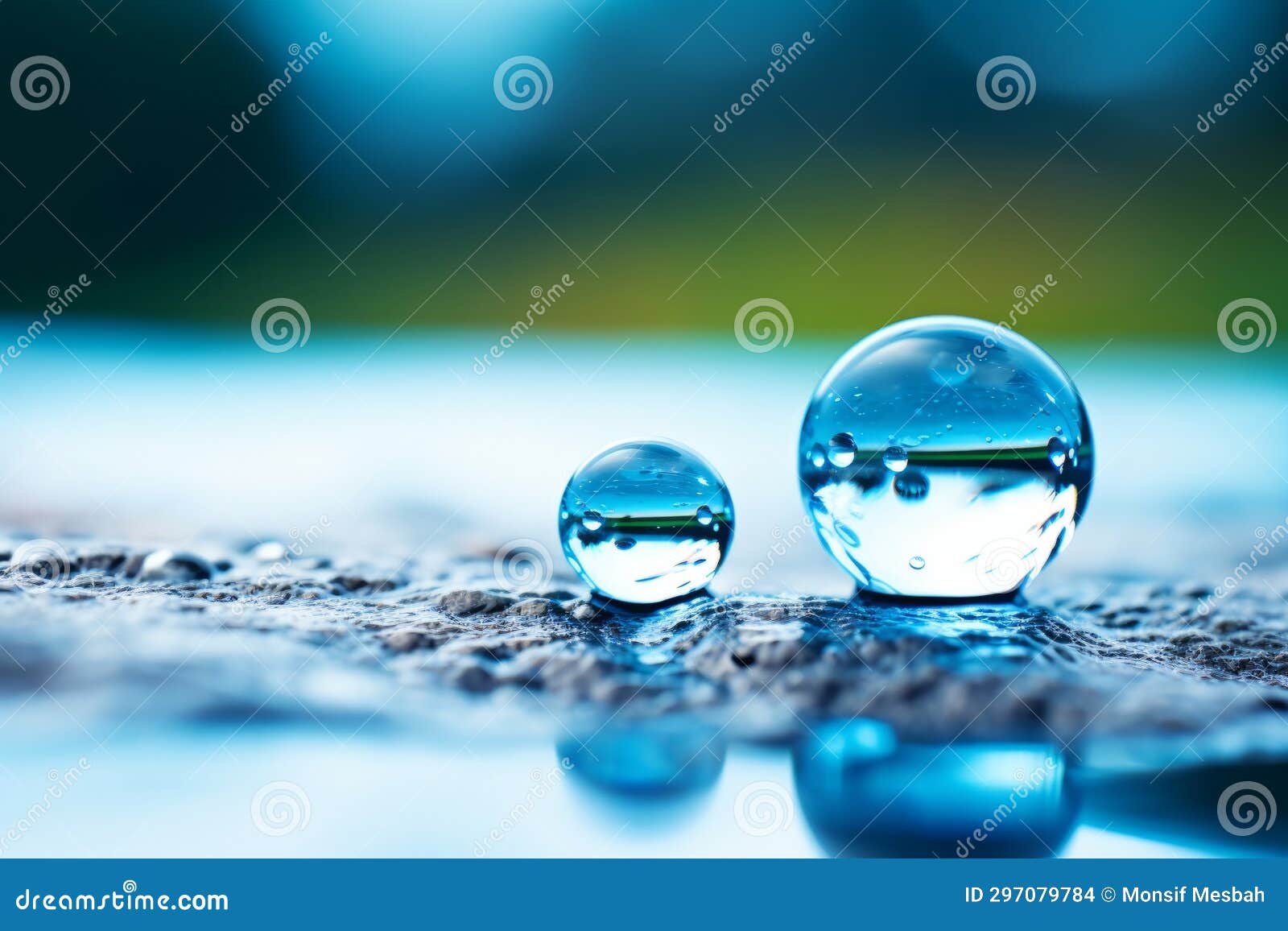 Mesmerizing Macro: Two Water Drops Defy Gravity on Blurry Background ...