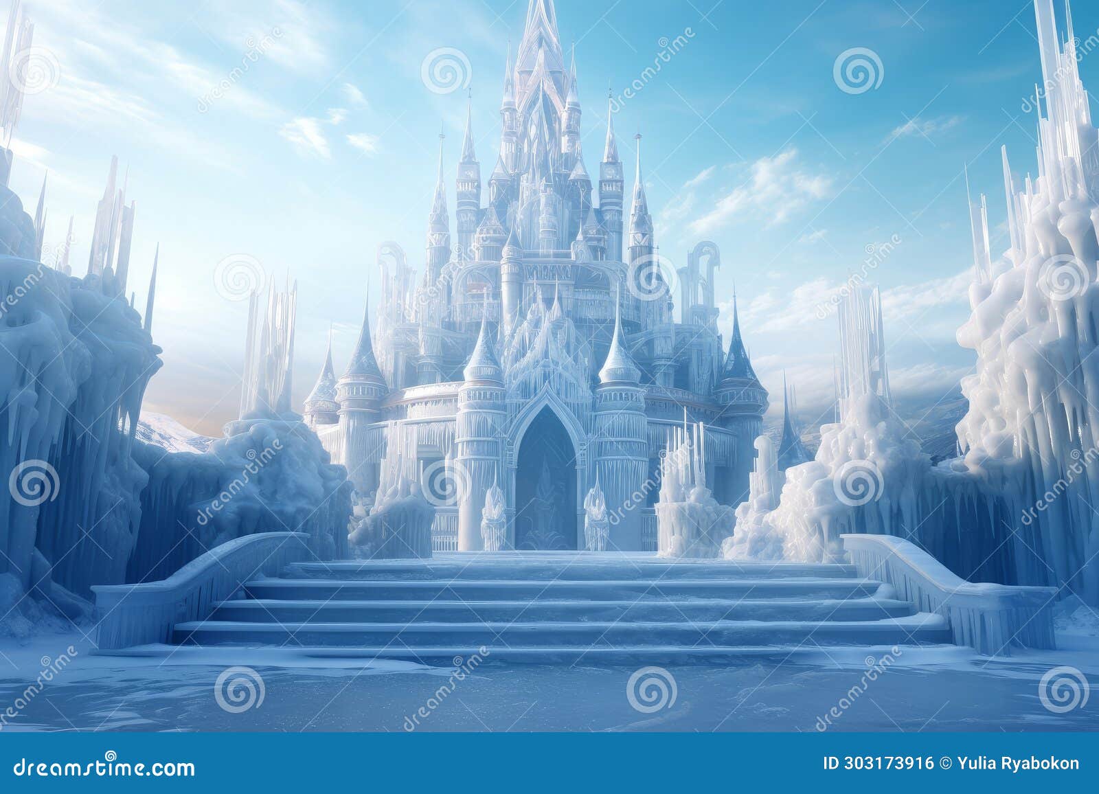 Mesmerizing Magic Ice Castle. Generate Ai Stock Photo - Image of ...