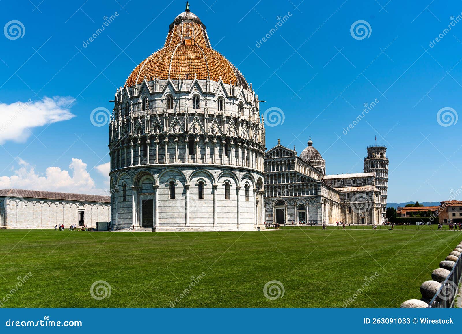 Mesmerizing Miracles Square with the Pisa Cathedral with the Baptistry ...