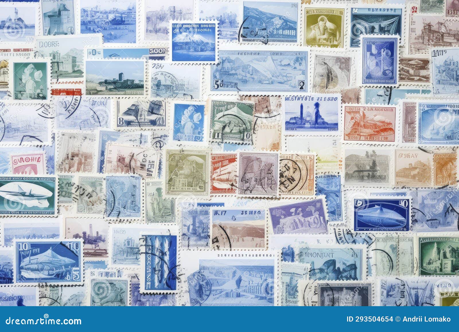 Stamp Collector s Dream stock illustration. Illustration of mosaic ...