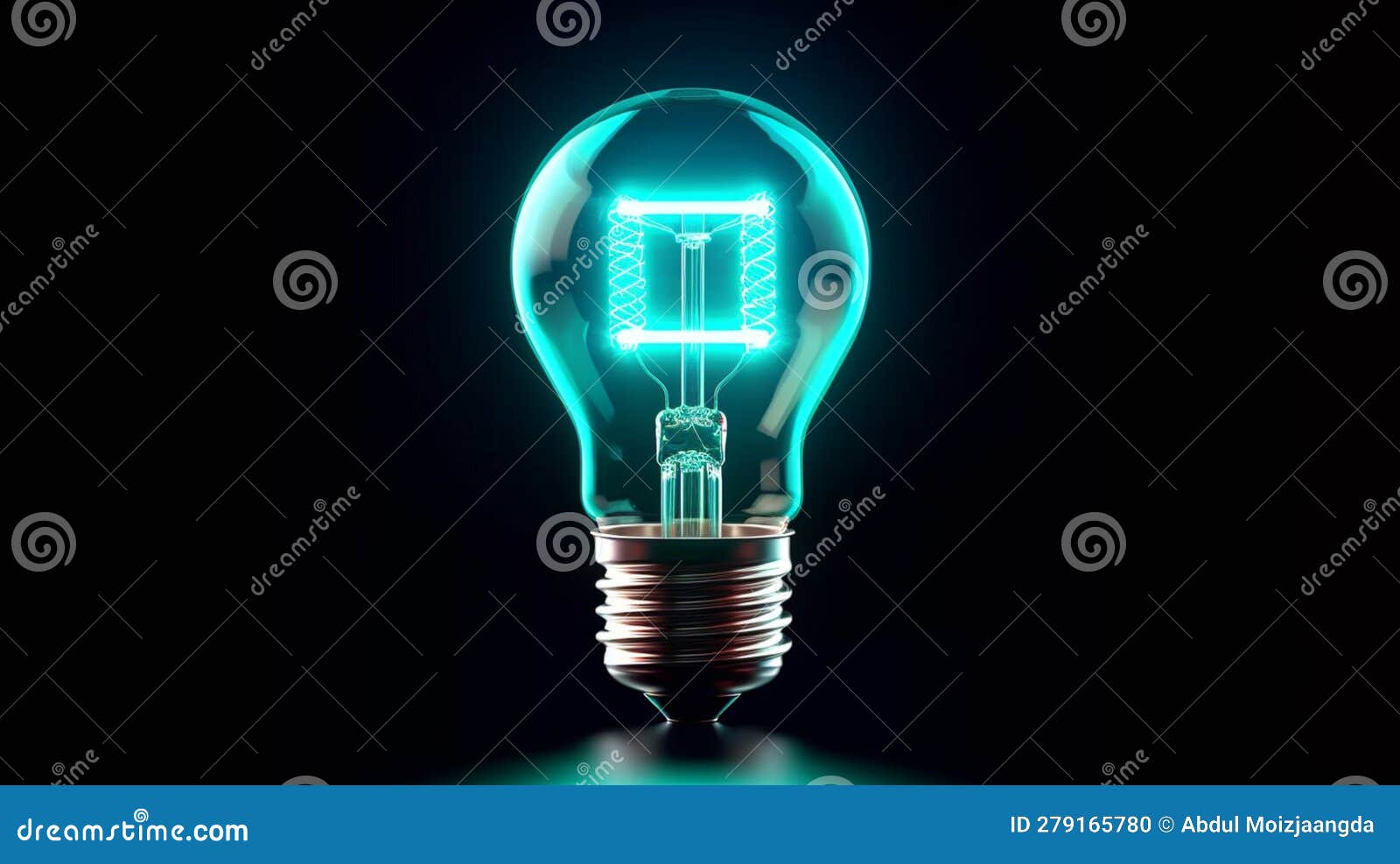 Mesmerizing Neon Light Bulb with Blank Area for Text Stock Illustration ...