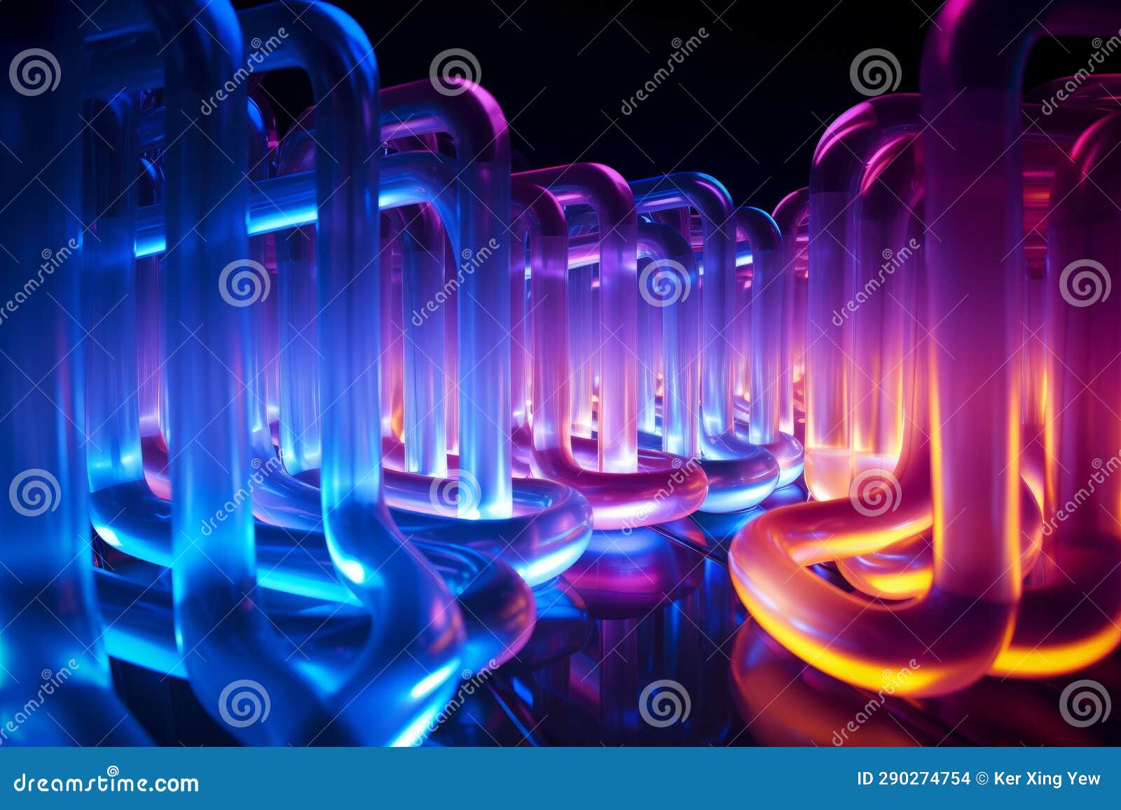 Mesmerizing Neon Tubes stock illustration. Illustration of technology ...