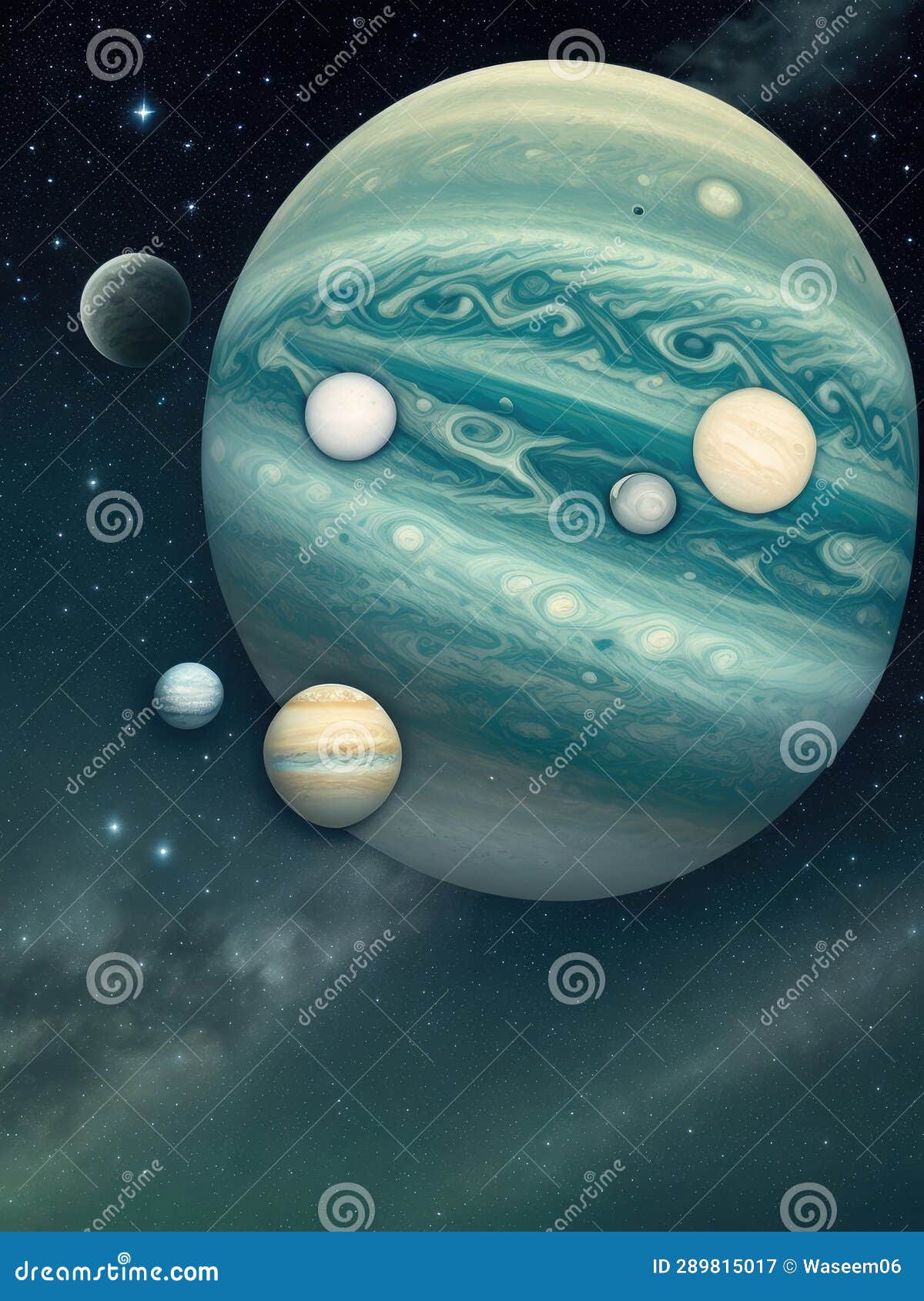 Mesmerizing Night Sky with Blue Moon and Planets Stock Image - Image of ...