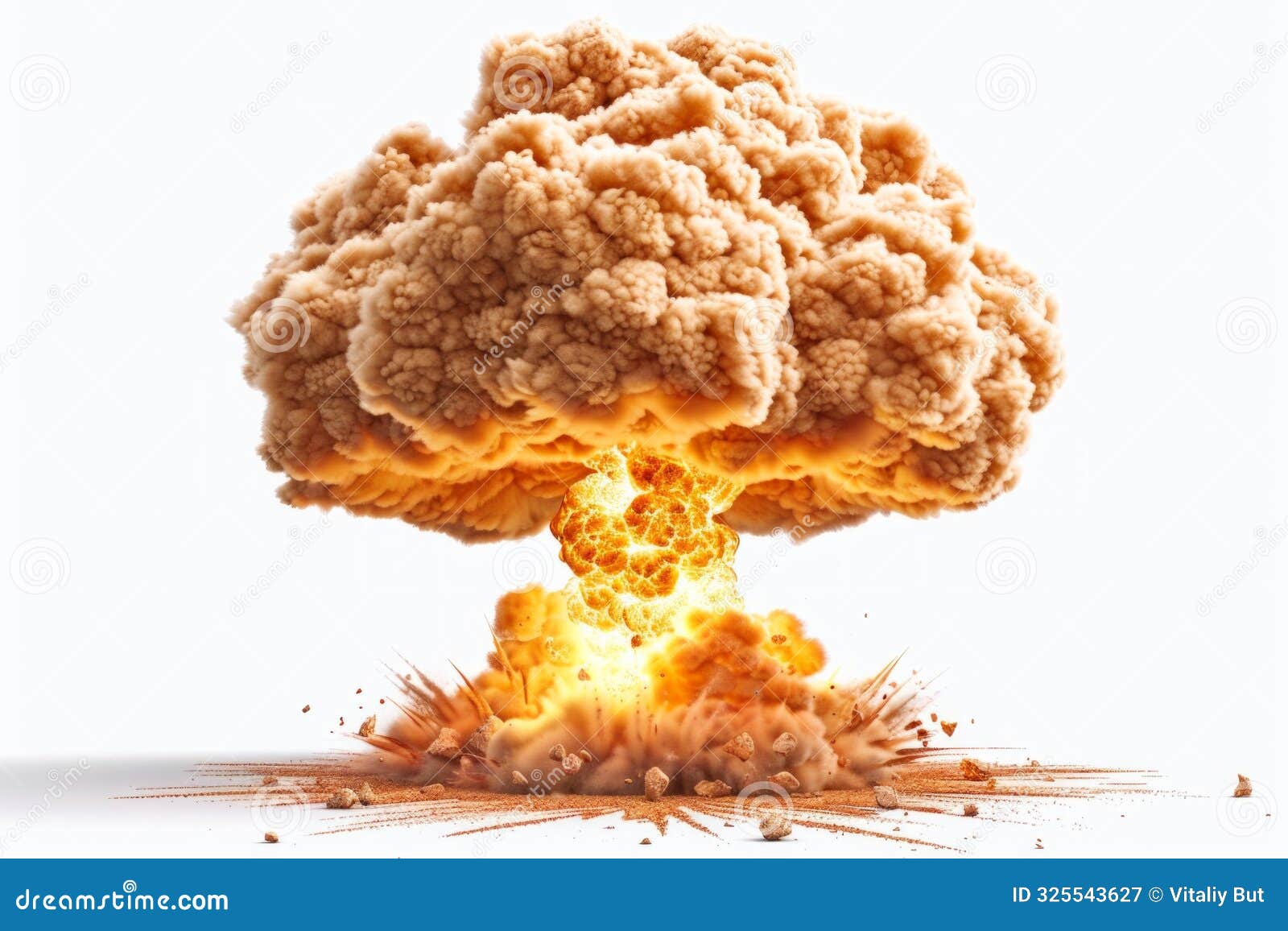 Mesmerizing Nuclear Explosion Erupts on a Stark White Background ...