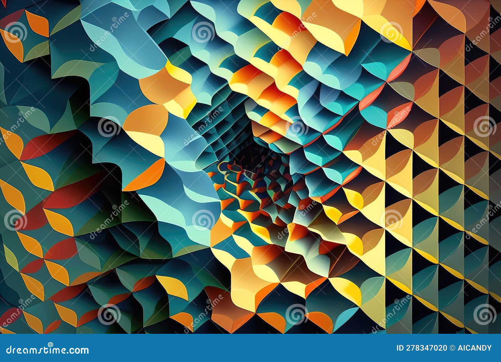 Mesmerizing Optical Illusion Pattern with Geometric Shapes and Gradient ...