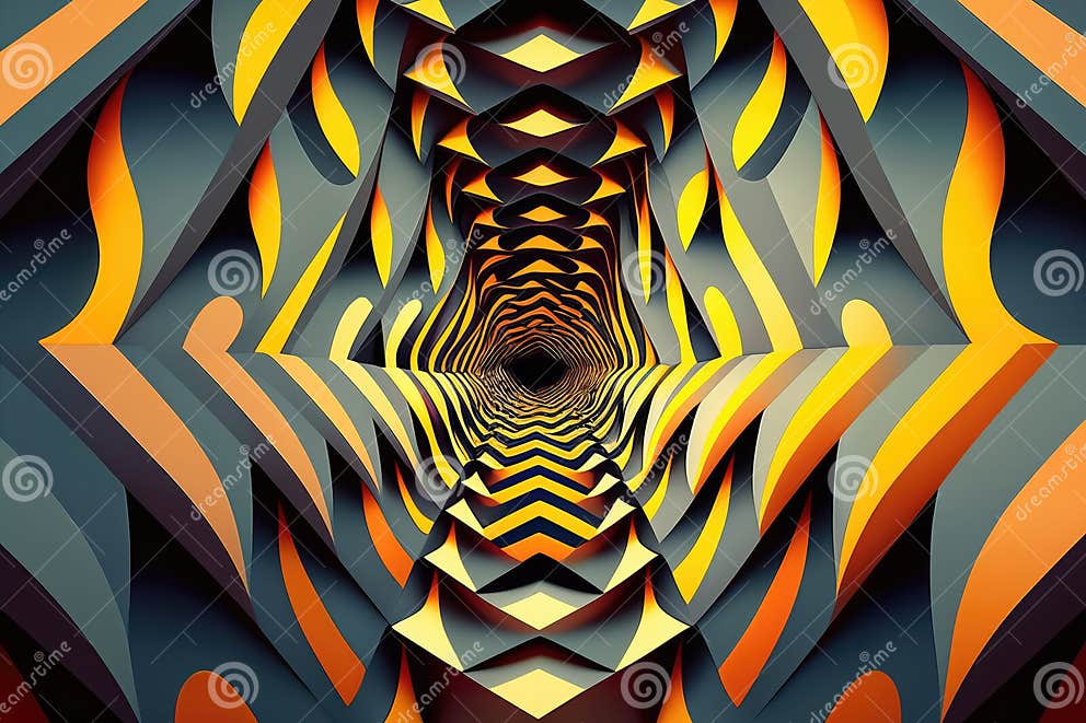 Mesmerizing Optical Illusion Pattern with Geometric Shapes and Gradient ...
