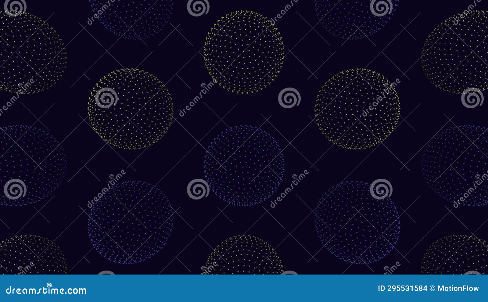 Symmetrical Blue and Yellow Circle Pattern on Dark Background Stock ...