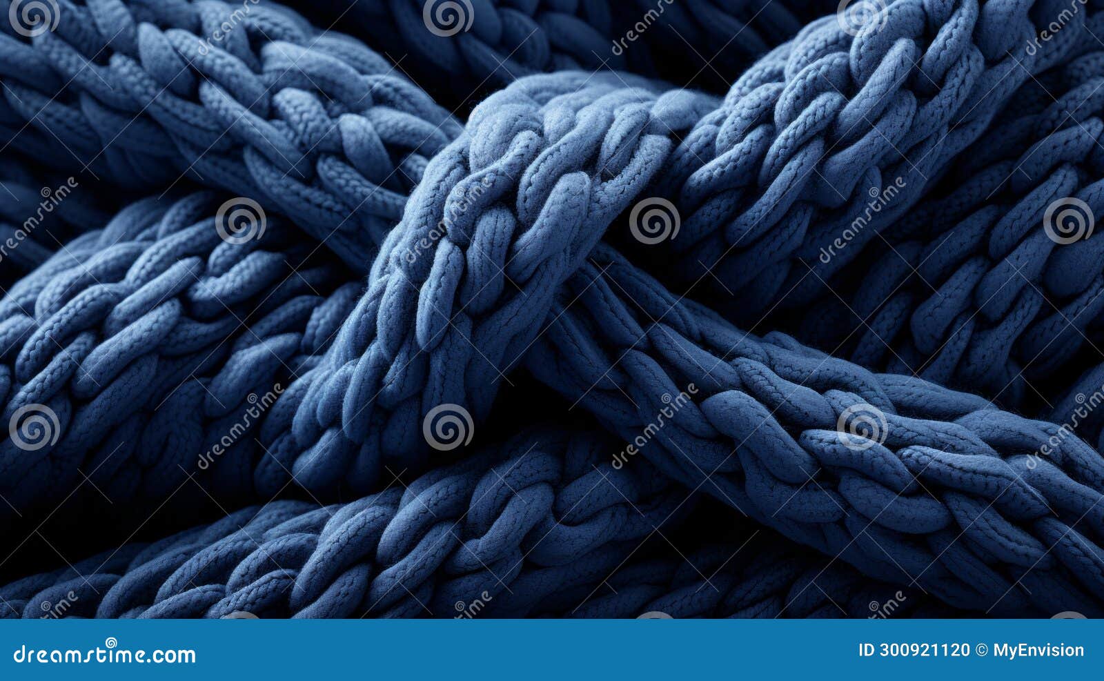 A Close Up of a Blue Knitted Fabric Stock Illustration - Illustration ...