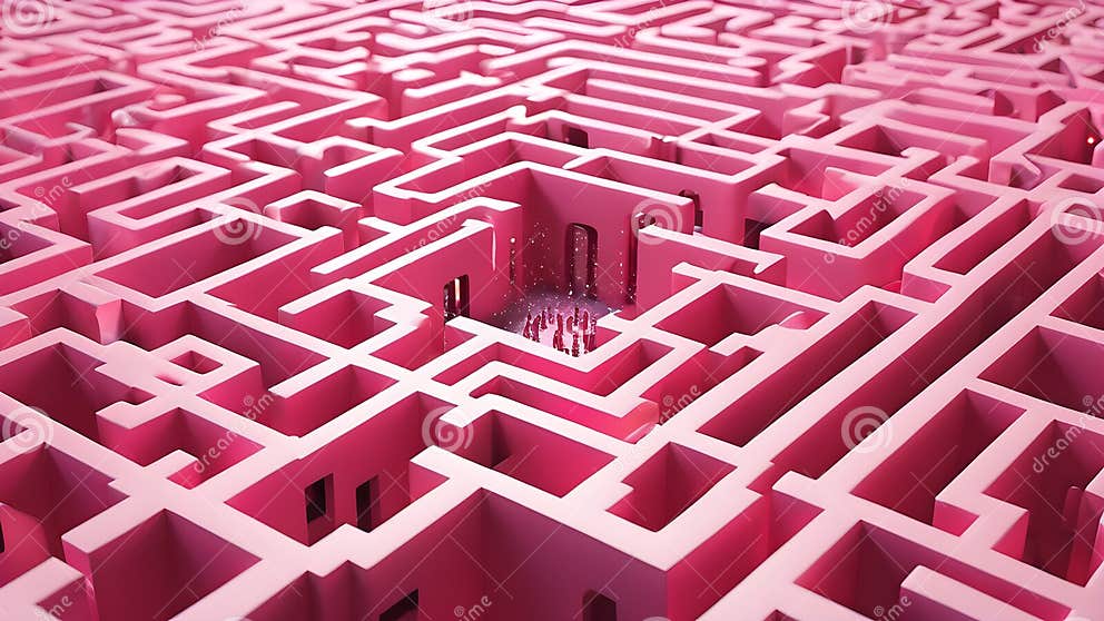 Mesmerizing Pink 3D Labyrinth: a Captivating Maze Exploration ...