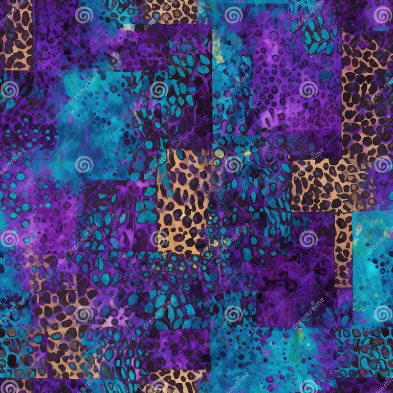 A Mesmerizing Quilt Pattern with Leopard Spots and Abstract Elements in ...