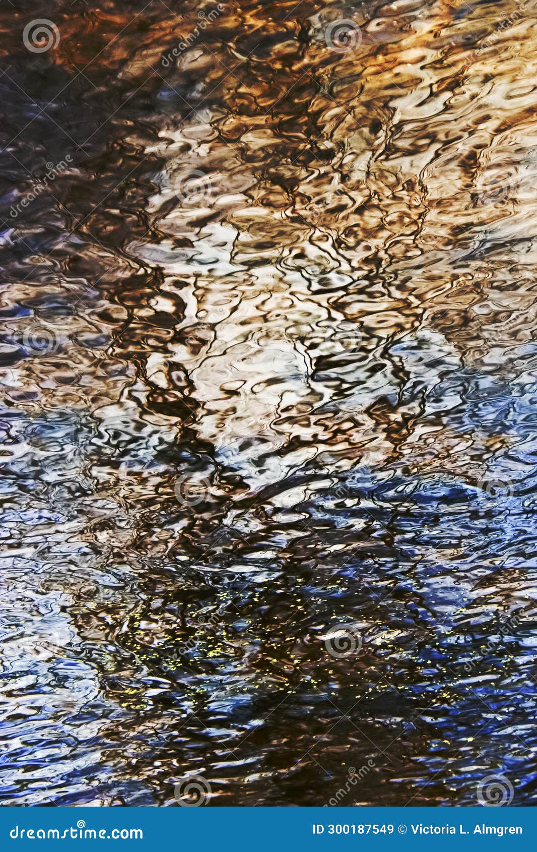 Amazing Ripples and Reflections in River Stock Image - Image of blue ...