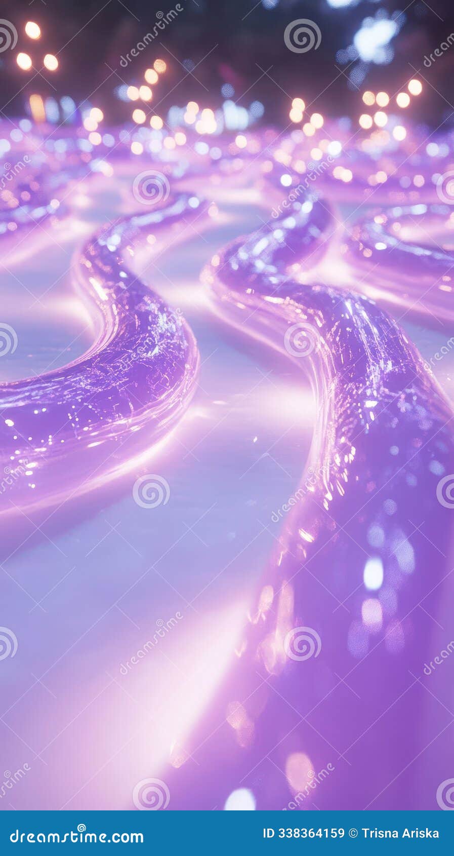 A Mesmerizing Scene of Flowing, Sparkling Purple Streams on a Soft ...