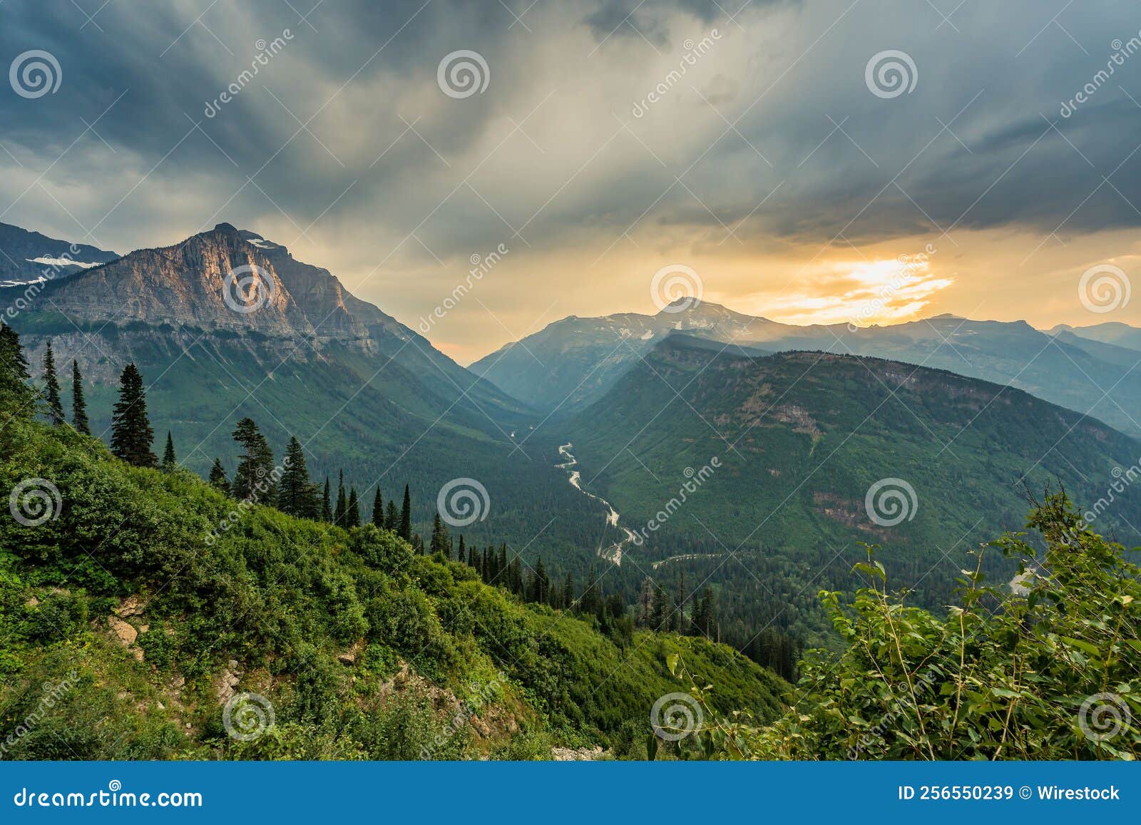 Mesmerizing Scenery of Mountains at Sunset Stock Image - Image of ...