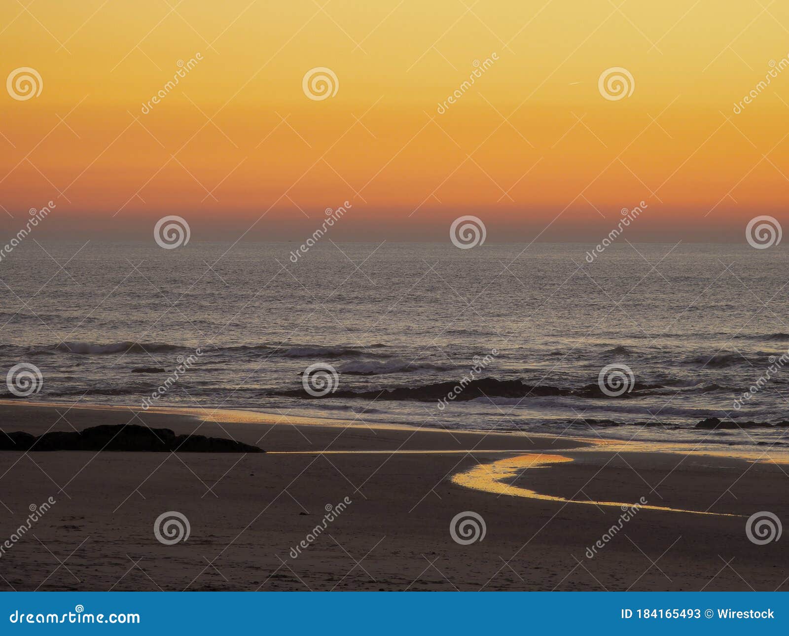 Mesmerizing Scenery of a Sea during Sunset Stock Image - Image of sand ...