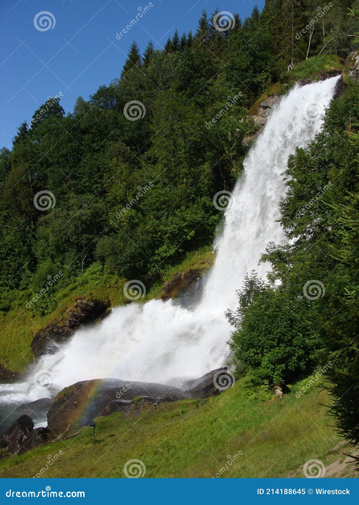 Mesmerizing Scenery of a Waterfall Stock Image - Image of barrier ...