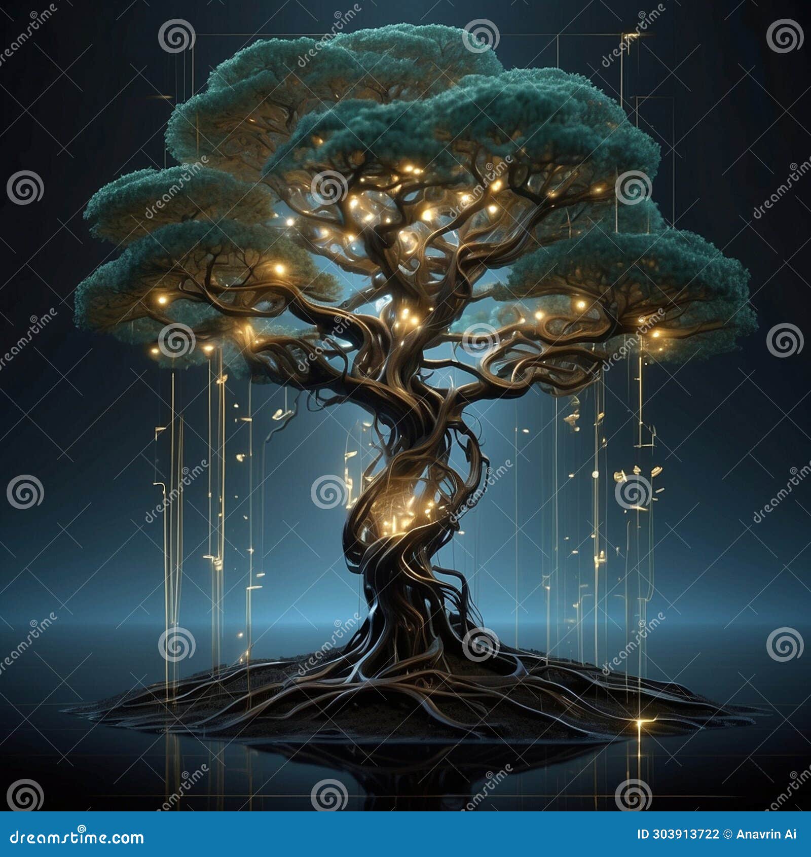 A Mesmerizing Scifi Tech-savvy Binary Tree Entity. AI Generated Stock ...