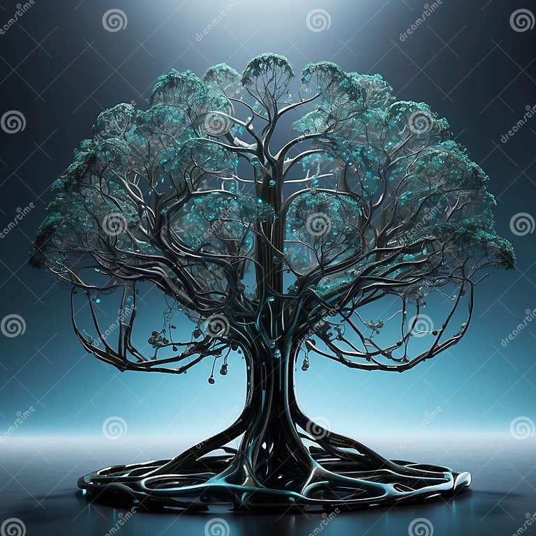 A Mesmerizing Scifi Tech-savvy Binary Tree Entity. AI Generated Stock ...