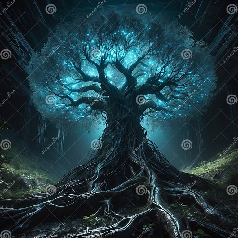 A Mesmerizing Scifi Tech-savvy Binary Tree Entity. AI Generated Stock ...