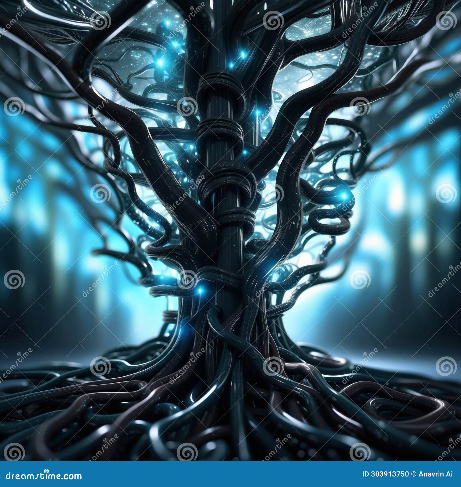 A Mesmerizing Scifi Tech-savvy Binary Tree Entity. AI Generated Stock ...