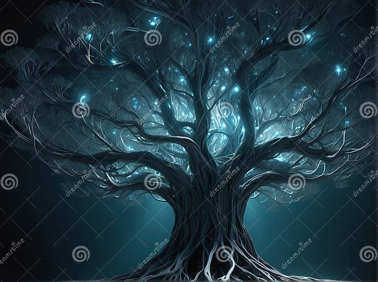 A Mesmerizing Scifi Tech-savvy Binary Tree Entity. AI Generated Stock ...