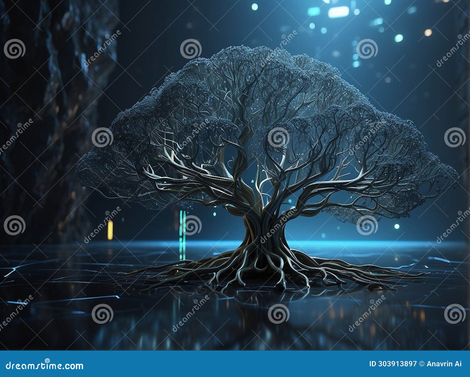 A Mesmerizing Scifi Tech-savvy Binary Tree Entity. AI Generated Stock ...