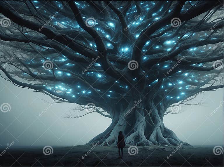 A Mesmerizing Scifi Tech-savvy Binary Tree Entity. AI Generated Stock ...