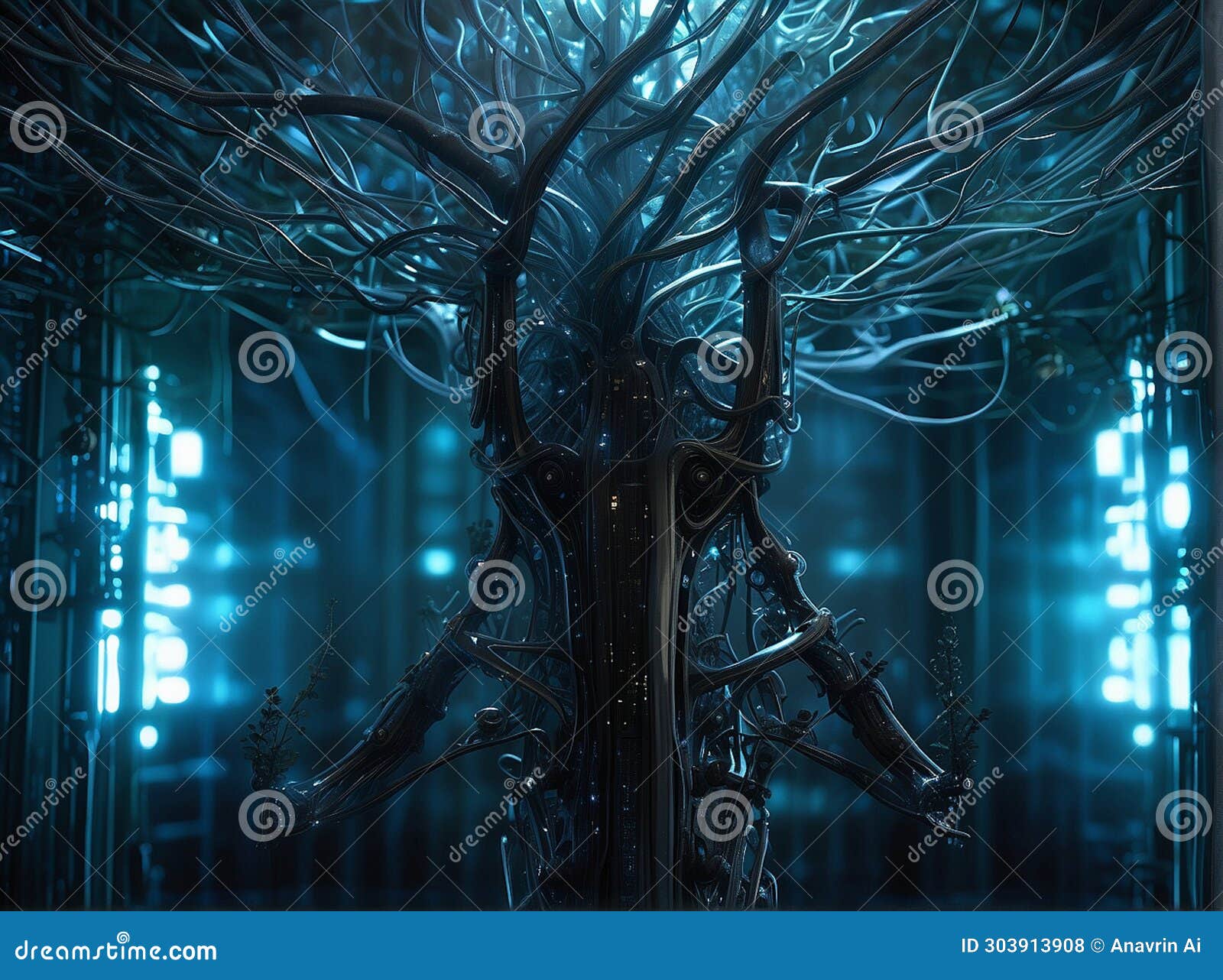 A Mesmerizing Scifi Tech-savvy Binary Tree Entity. AI Generated Stock ...