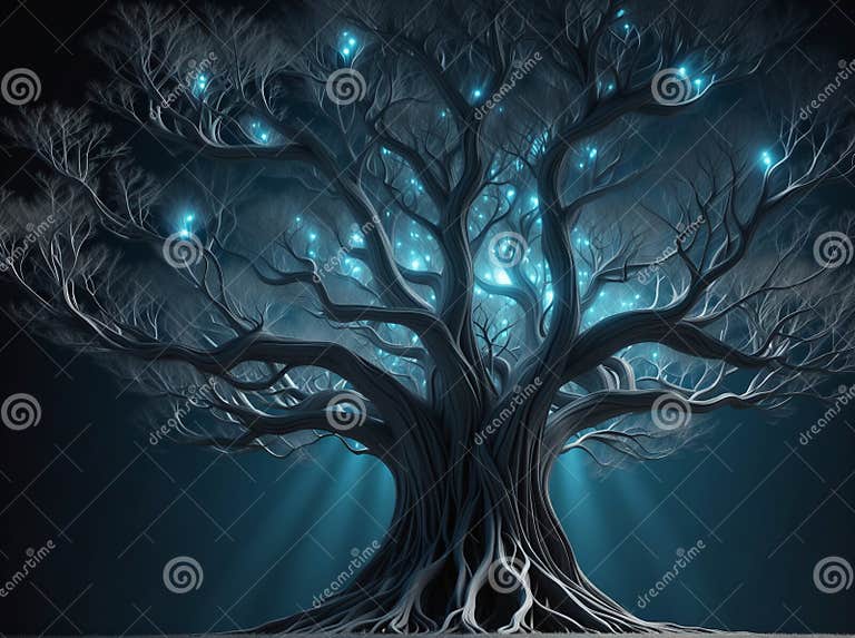 A Mesmerizing Scifi Tech-savvy Binary Tree Entity. AI Generated Stock ...