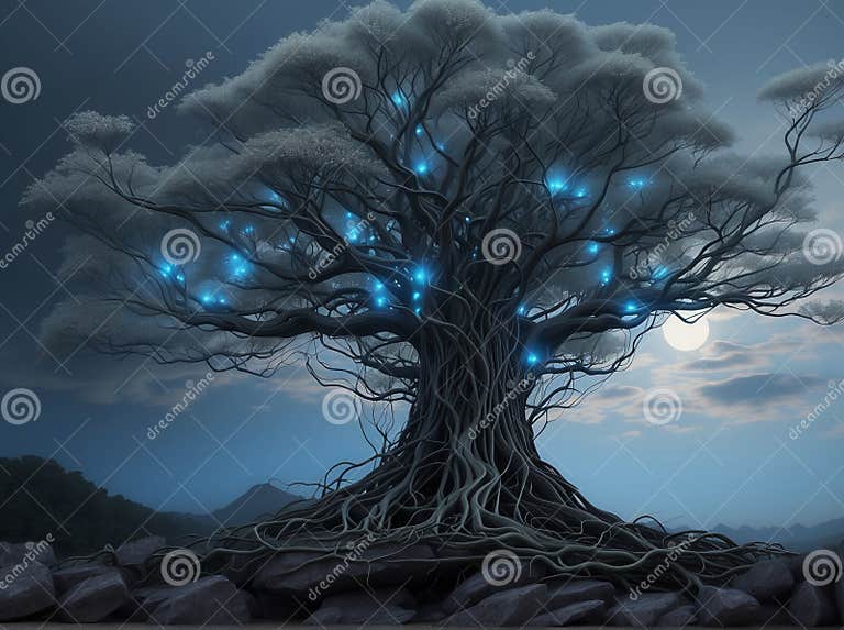 A Mesmerizing Scifi Tech-savvy Binary Tree Entity. AI Generated Stock ...