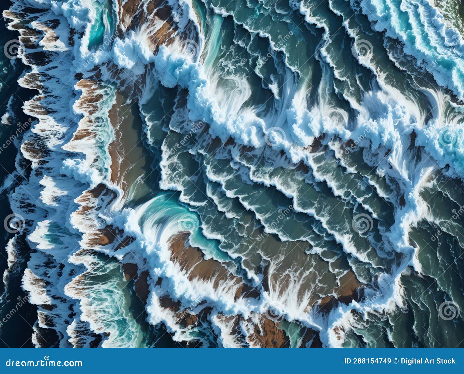 Mesmerizing Sea Waves with Beautiful Pure White Foam Stock Illustration ...