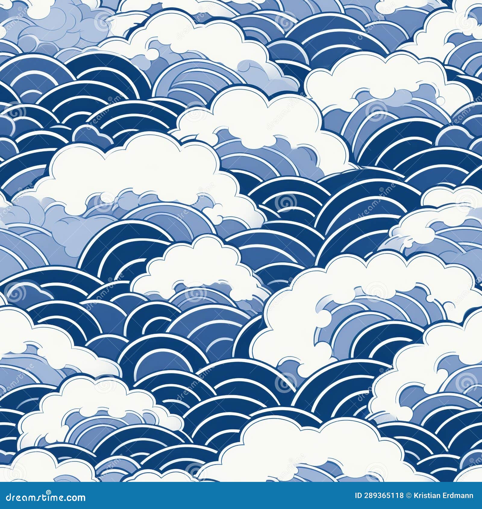 Seigaiha Waves: Interlocking Circles Pattern Stock Illustration ...