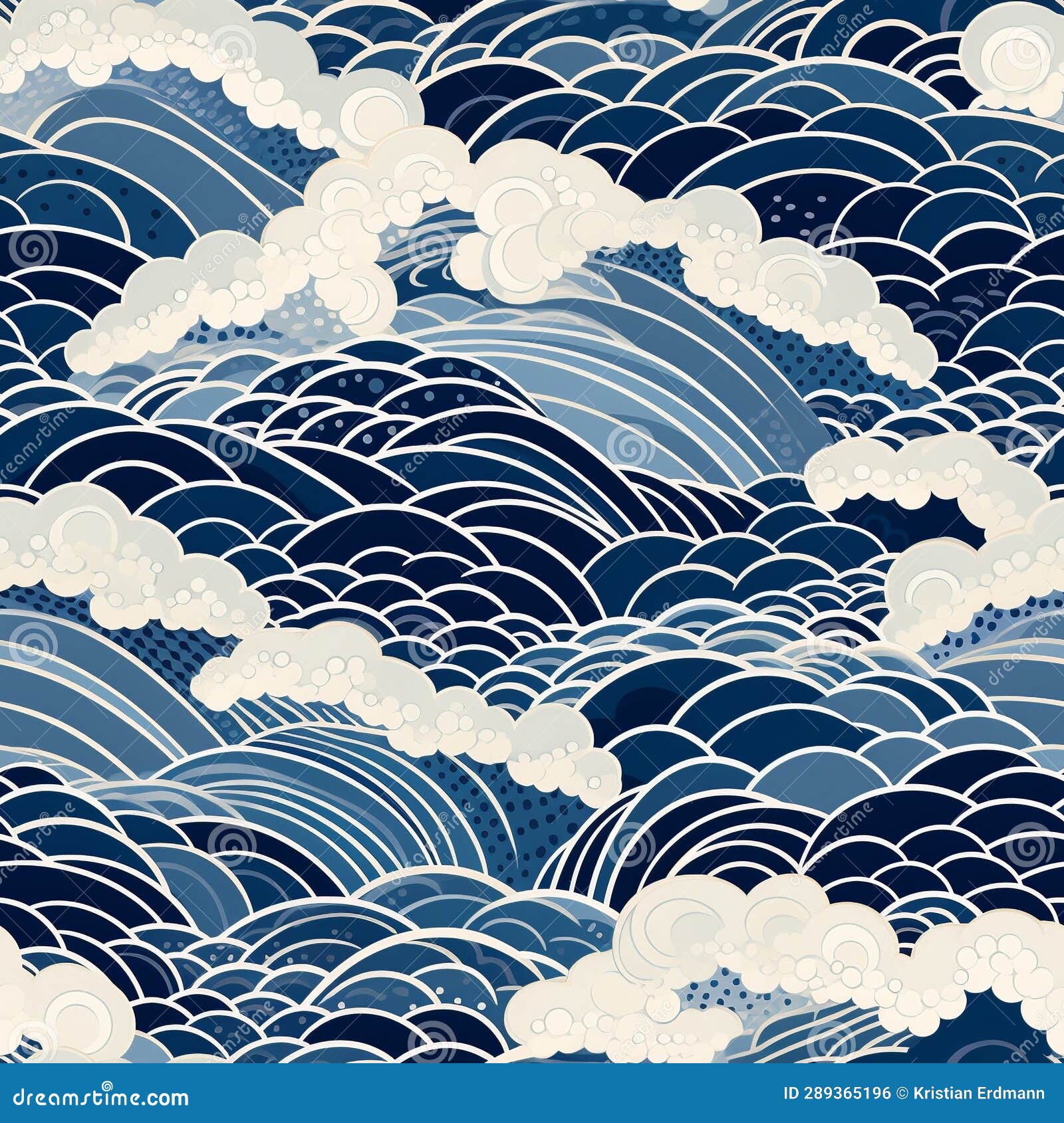 Seigaiha Waves: Interlocking Circles Pattern Stock Illustration ...
