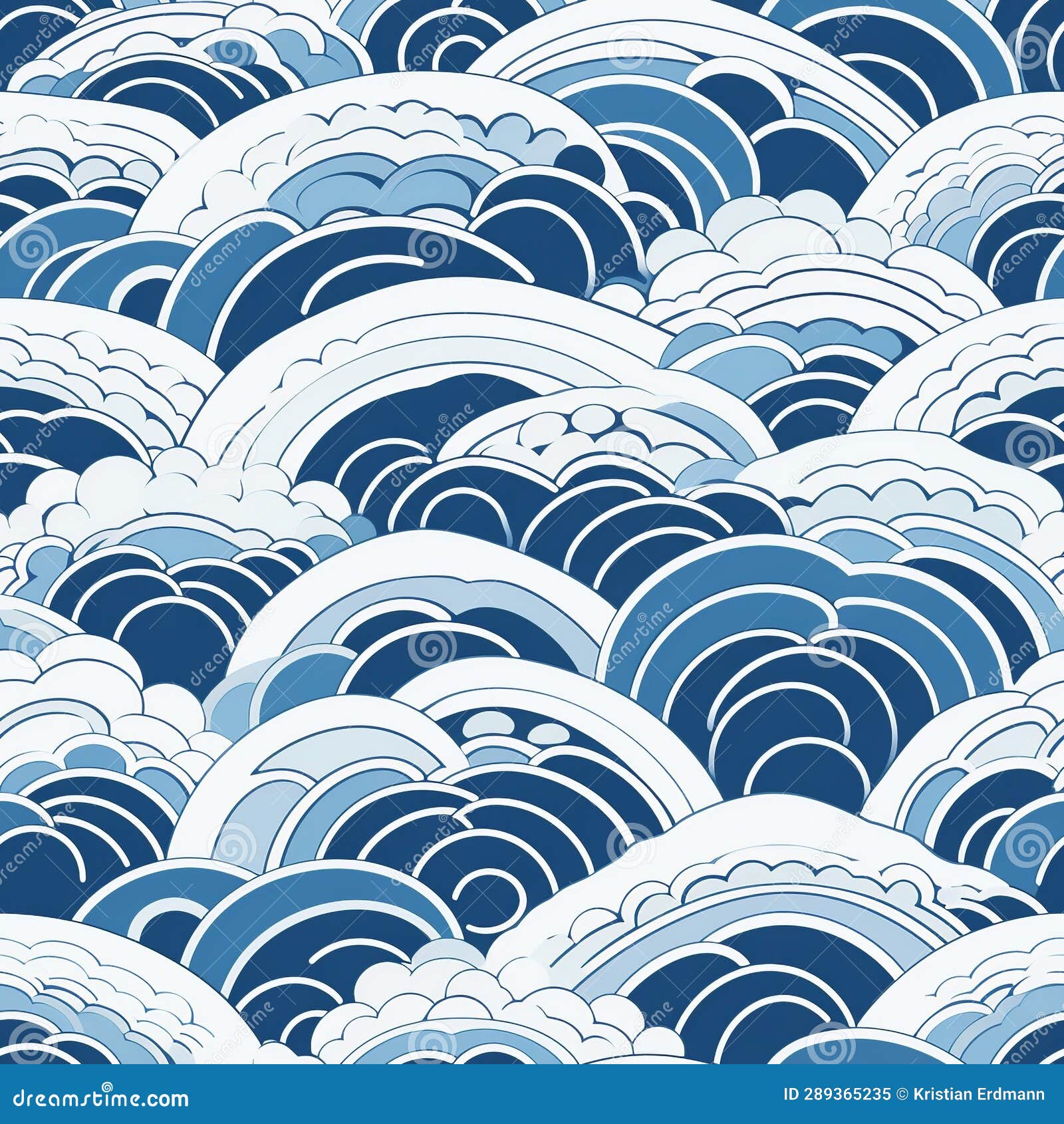 Seigaiha Waves: Interlocking Circles Pattern Stock Illustration ...