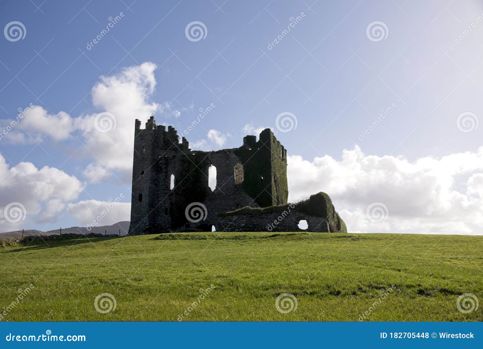 Mesmerizing Shot of a Ruined Building in an Open Field Stock Photo ...